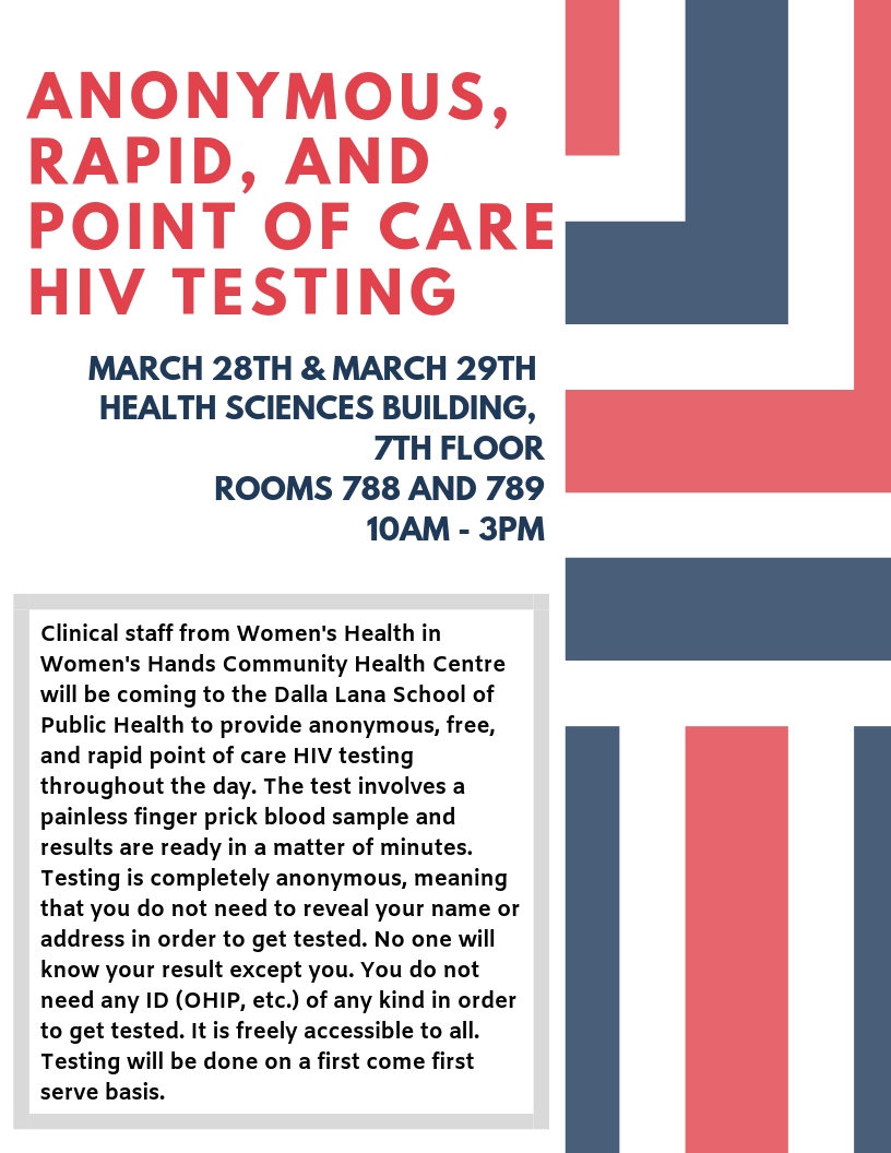 Anonymous & Rapid HIV Testing 2019 - Dalla Lana School of Public Health