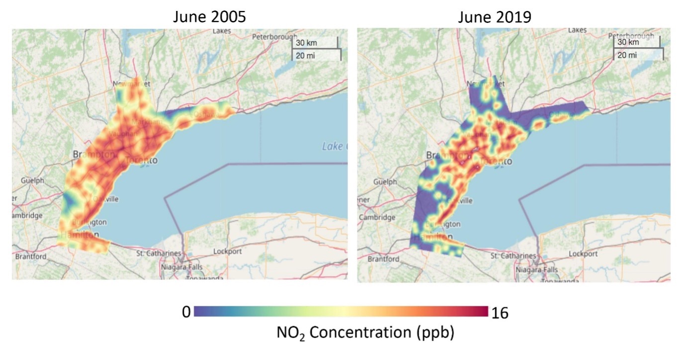 DLSPH Researchers Map GTHA Traffic Air Pollution and its Changes over ...