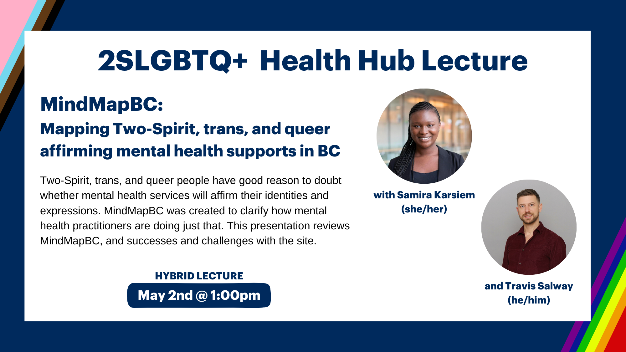 2SLGBTQ+ Health Hub Lecture | MindMapBC: Mapping Two-Spirit, trans, and queer affirming mental ...
